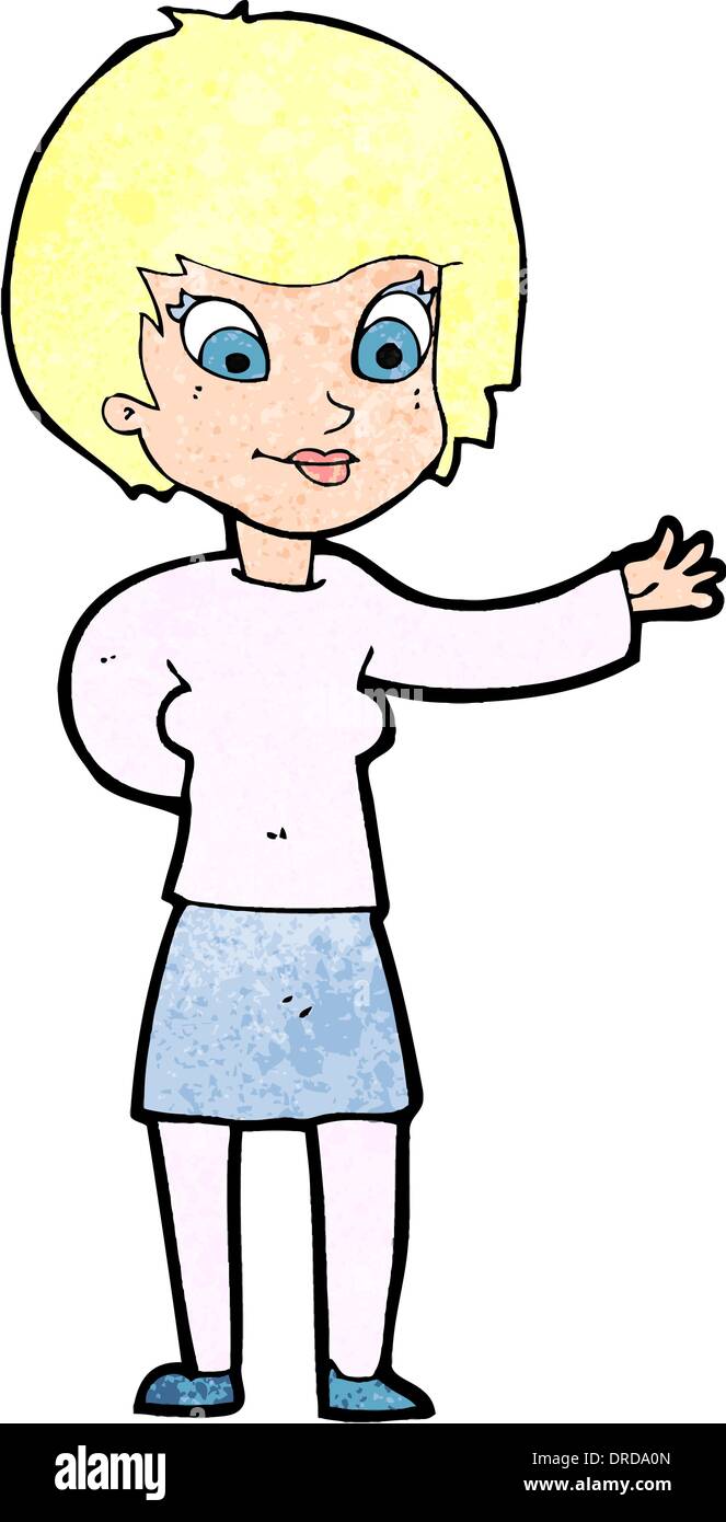 cartoon welcoming woman Stock Vector Image & Art - Alamy