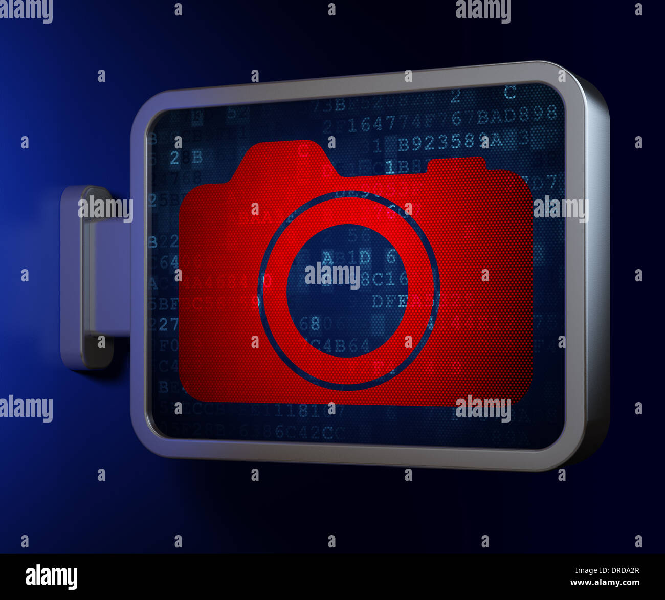 Travel concept: Photo Camera on billboard background Stock Photo - Alamy