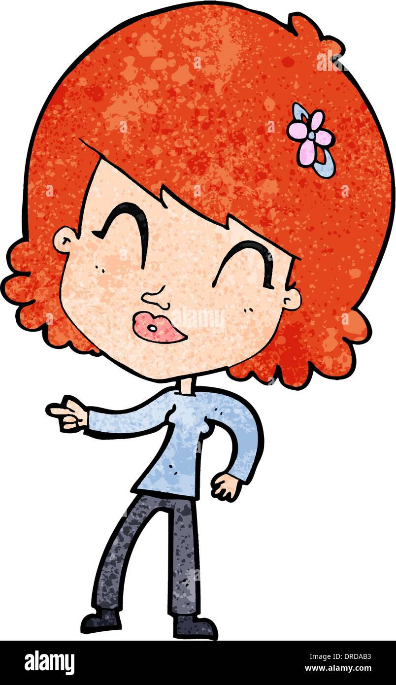 cartoon happy woman pointing Stock Vector Image & Art - Alamy