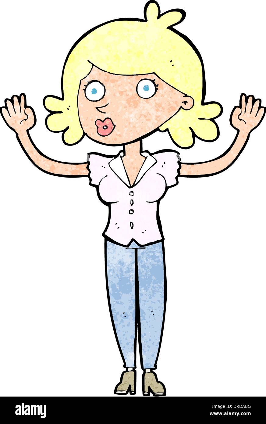 cartoon woman surrendering Stock Vector Image & Art - Alamy