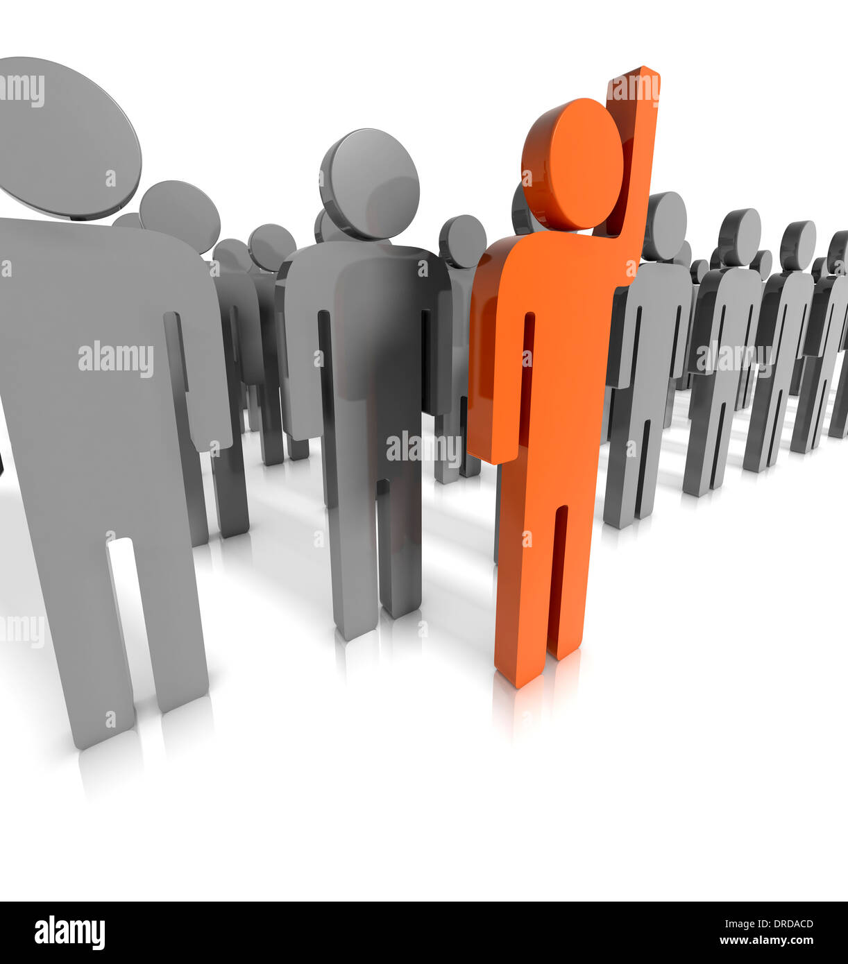 one person standing out from the others concept for volunteer Stock ...