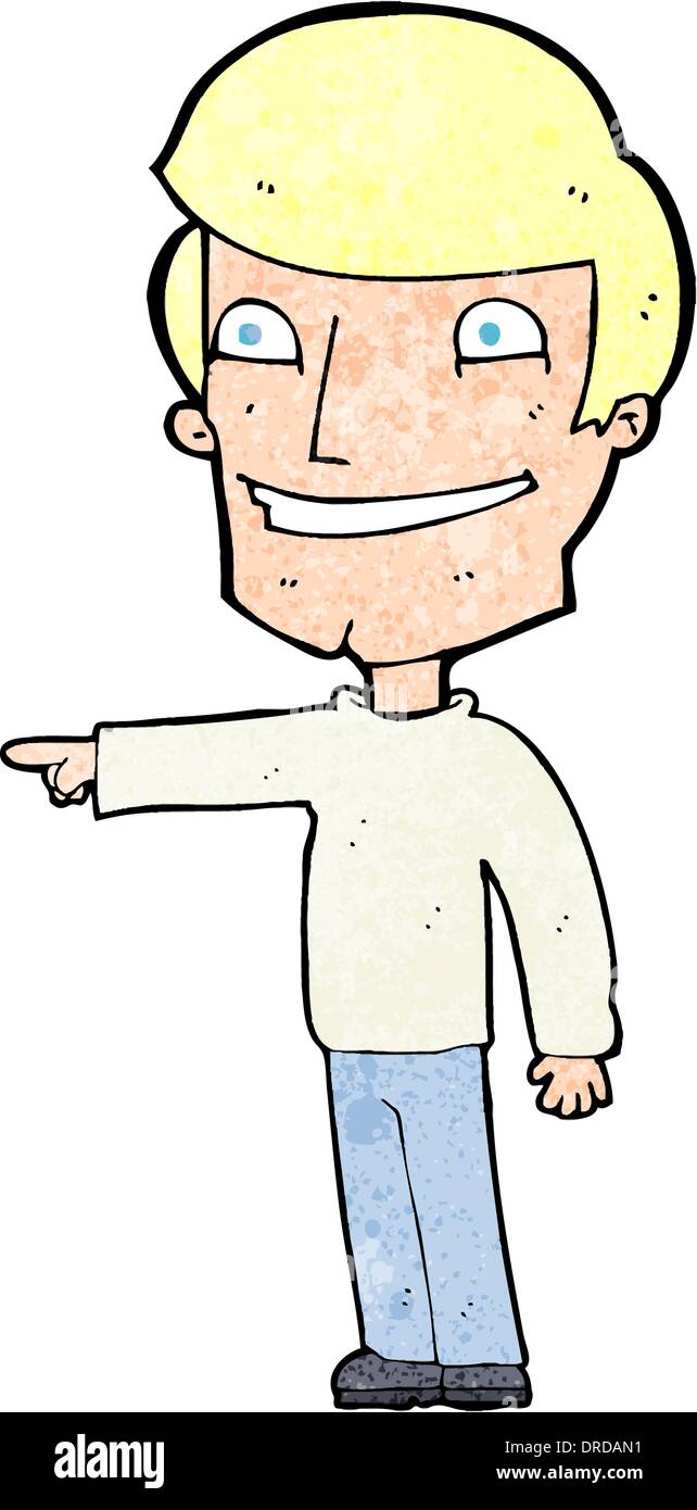 cartoon happy man pointing Stock Vector Image & Art - Alamy