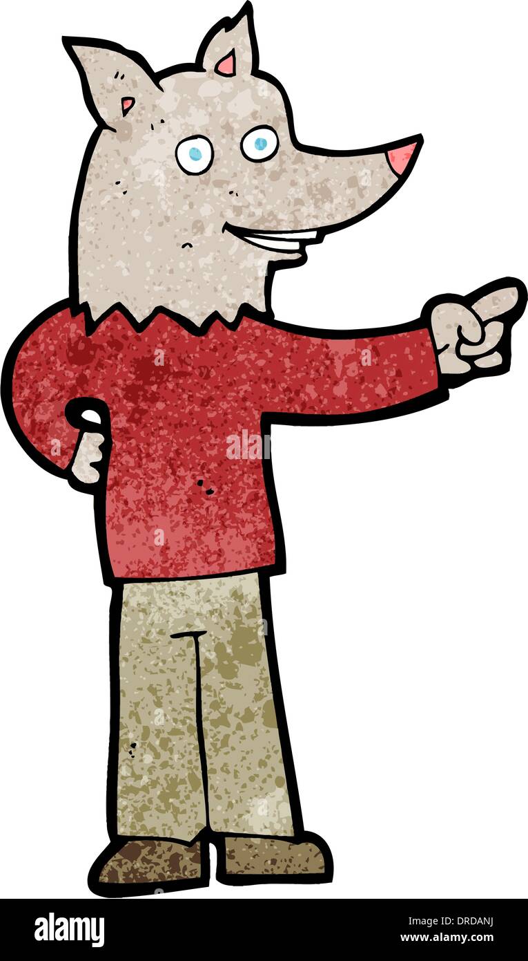 cartoon wolf man pointing Stock Vector Image & Art - Alamy
