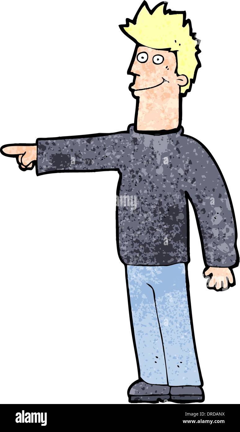 cartoon happy pointing man Stock Vector Image & Art - Alamy