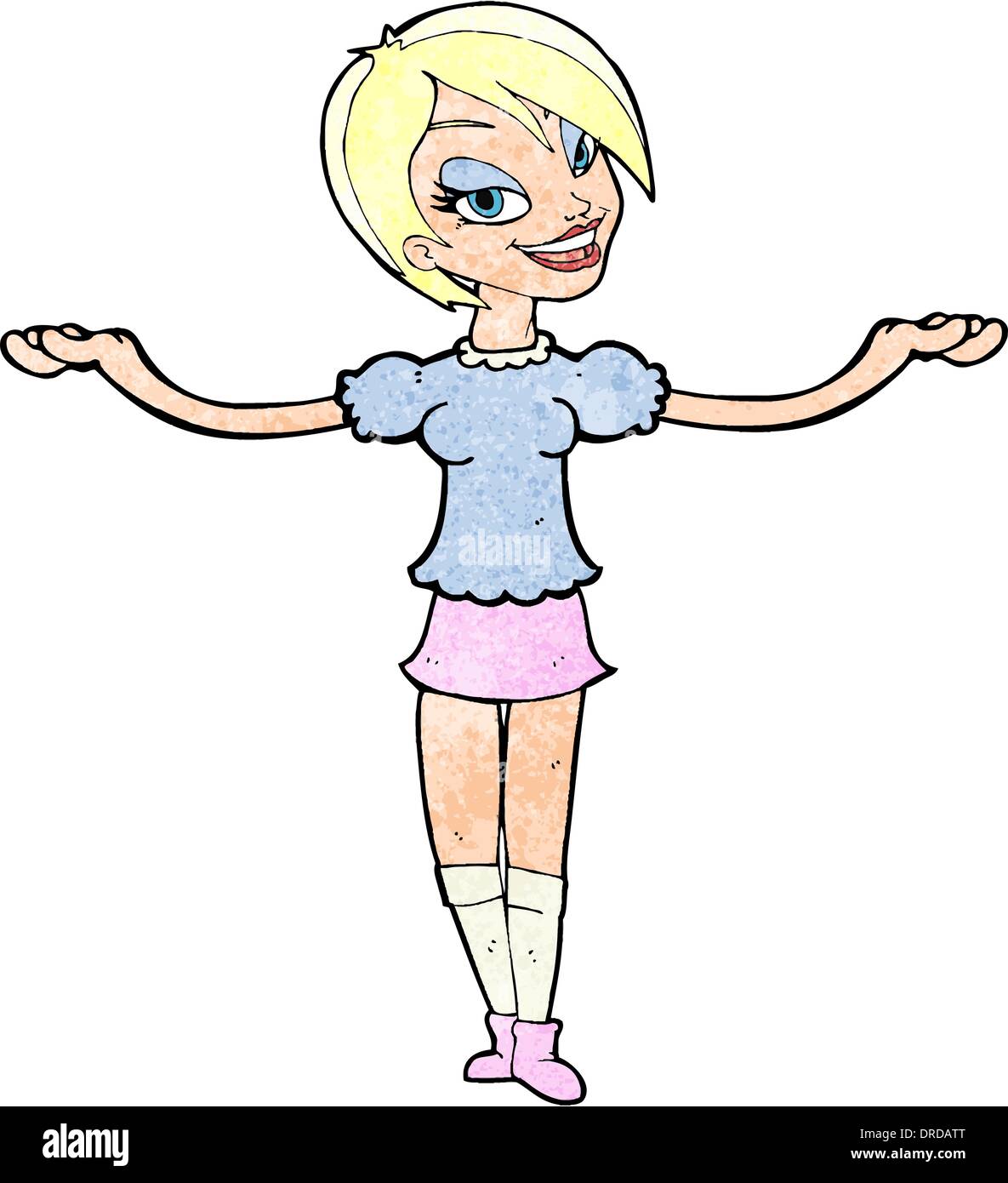 cartoon woman making open arm gesture Stock Vector Image & Art - Alamy