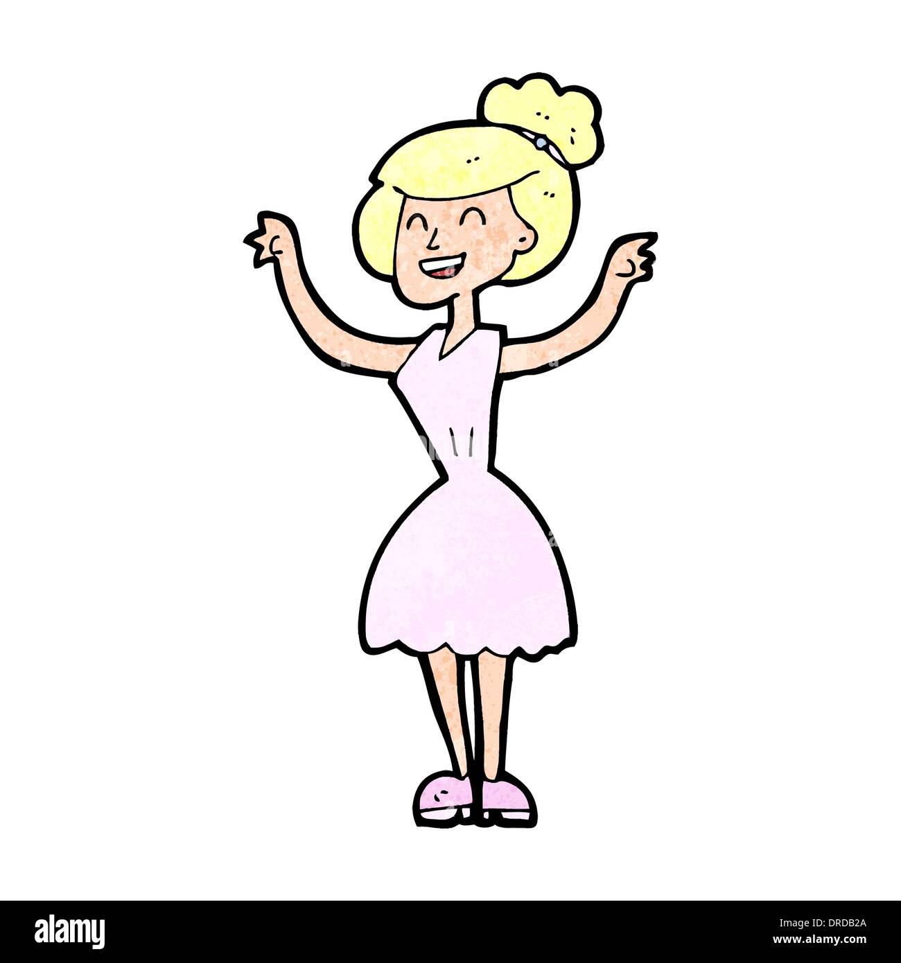 cartoon woman with raised arms Stock Vector Image & Art - Alamy