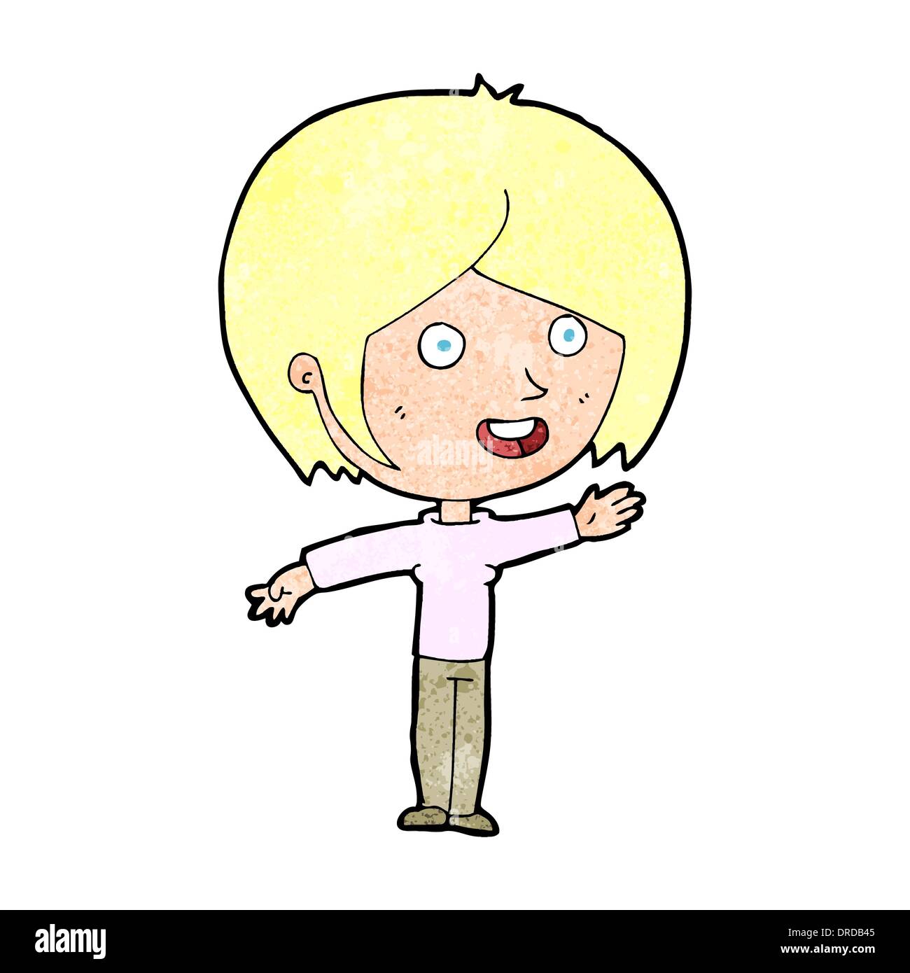 cartoon happy girl waving Stock Vector Image & Art - Alamy