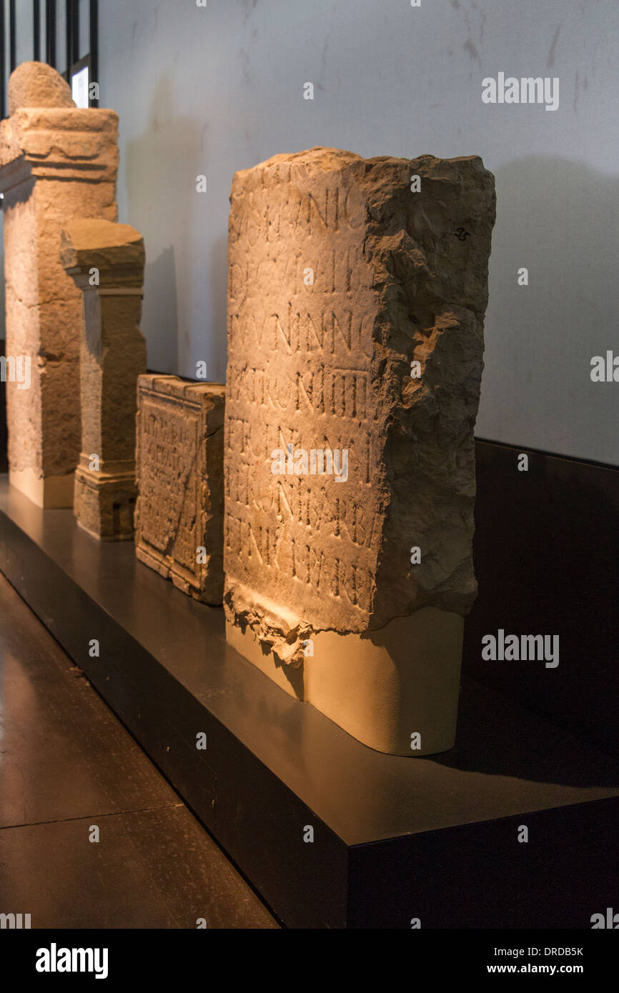 Roman carved inscription, Museum, Alba la Romaine, Rhone-Alpes, France ...