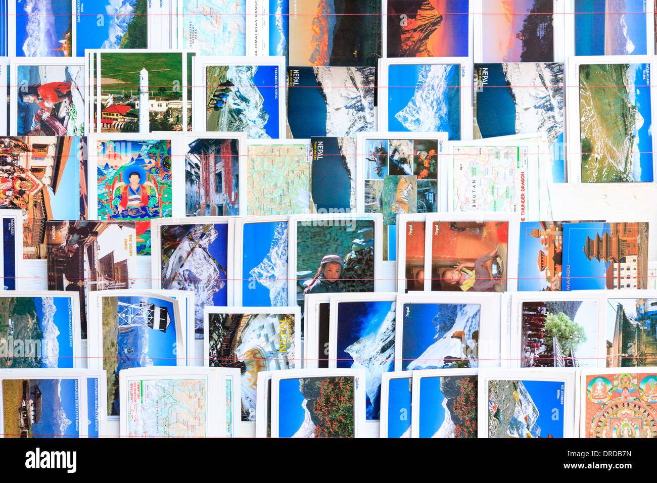 A rack of postcards in Nepal with different sights Stock Photo - Alamy