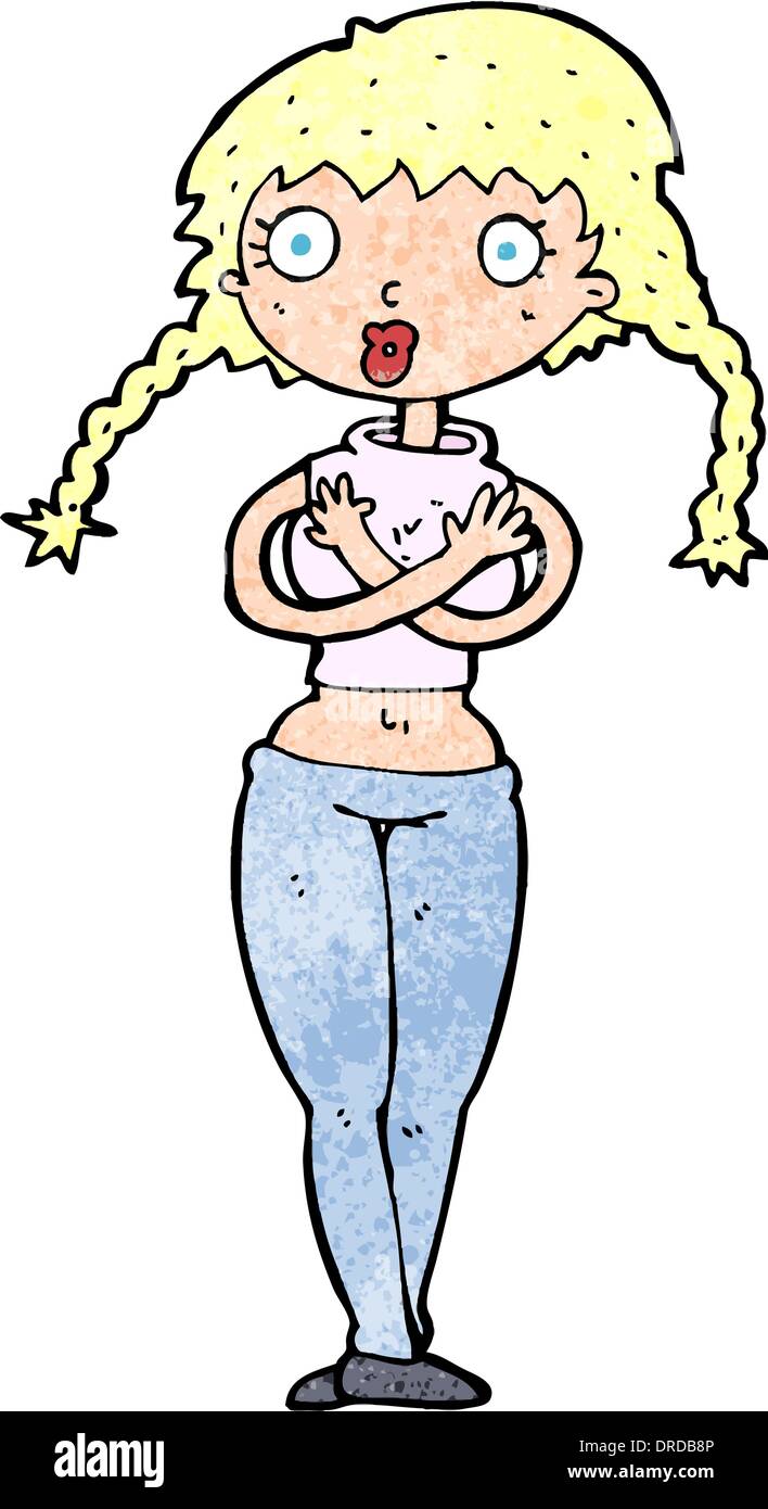 cartoon offended woman covering herself Stock Vector Image & Art - Alamy