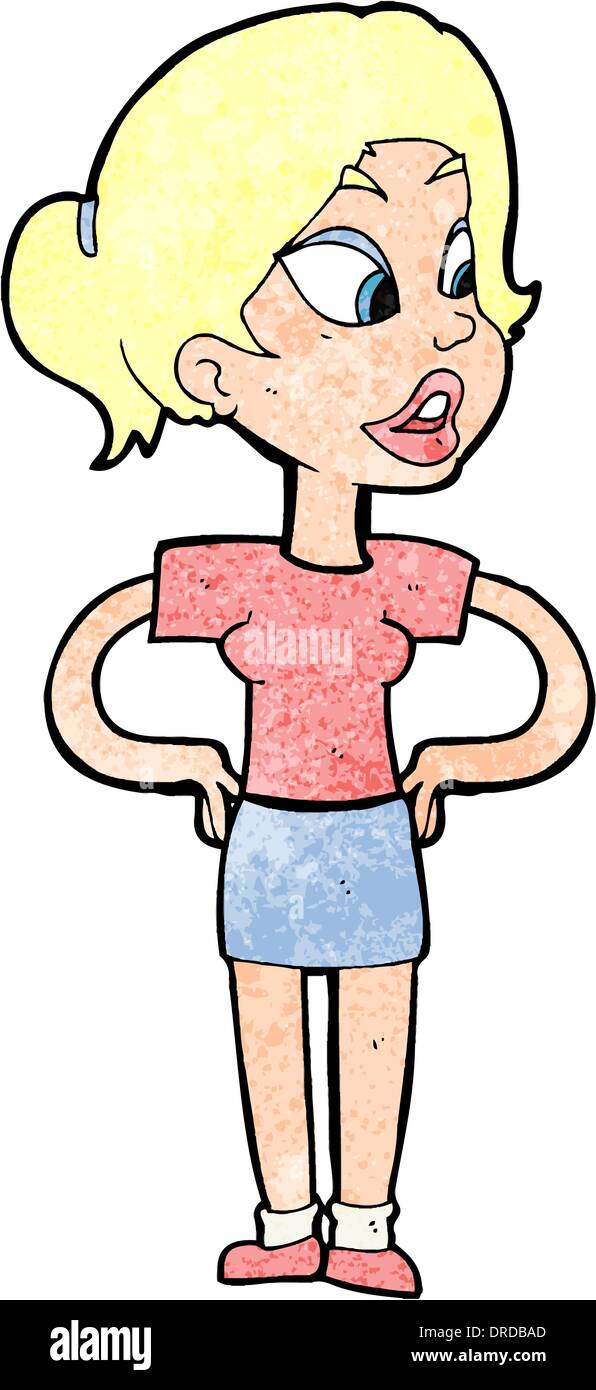 cartoon woman with hands on hips Stock Vector Image & Art - Alamy