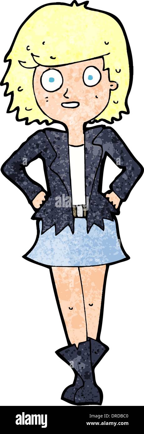 cartoon girl in jacket Stock Vector Image & Art - Alamy
