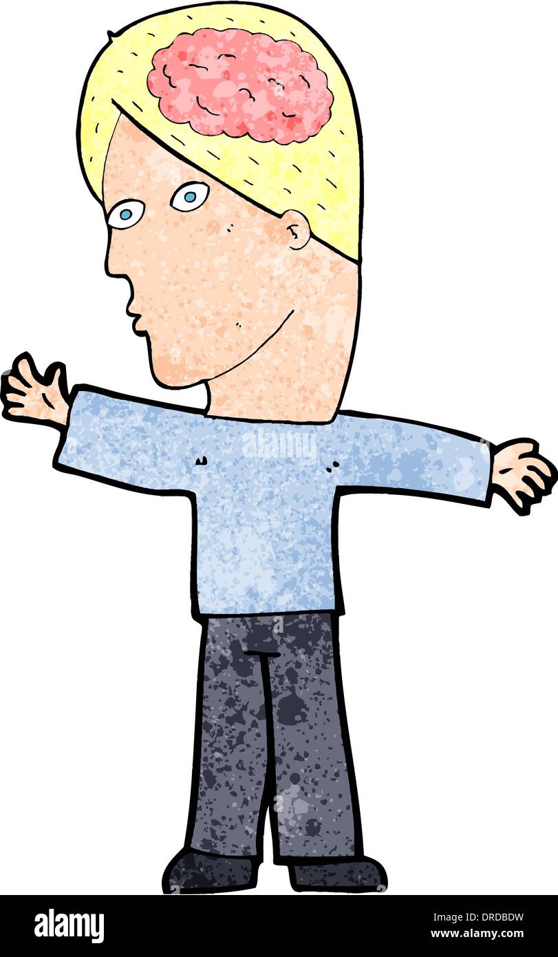 cartoon man with brain Stock Vector Image & Art - Alamy