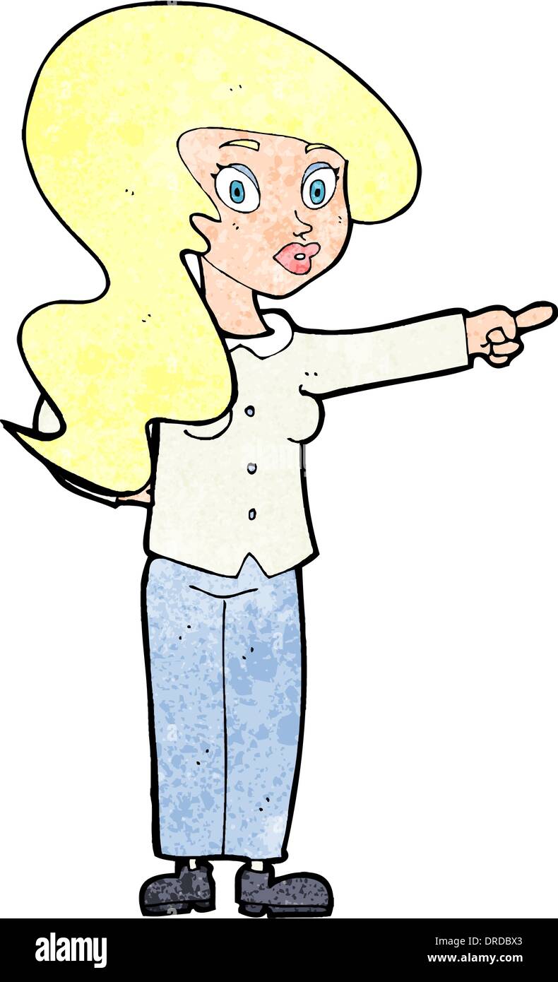 cartoon pretty woman pointing Stock Vector Image & Art - Alamy