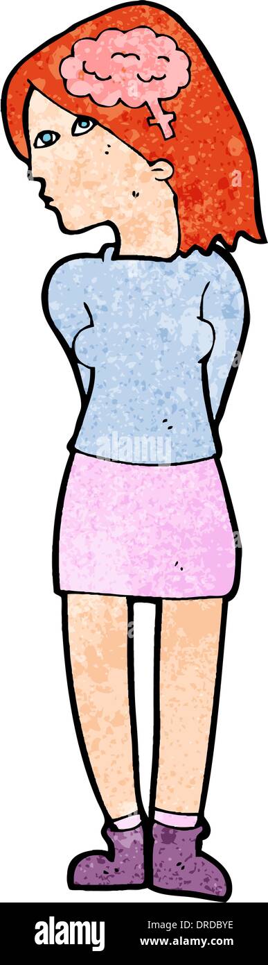 cartoon brainy woman Stock Vector Image & Art - Alamy
