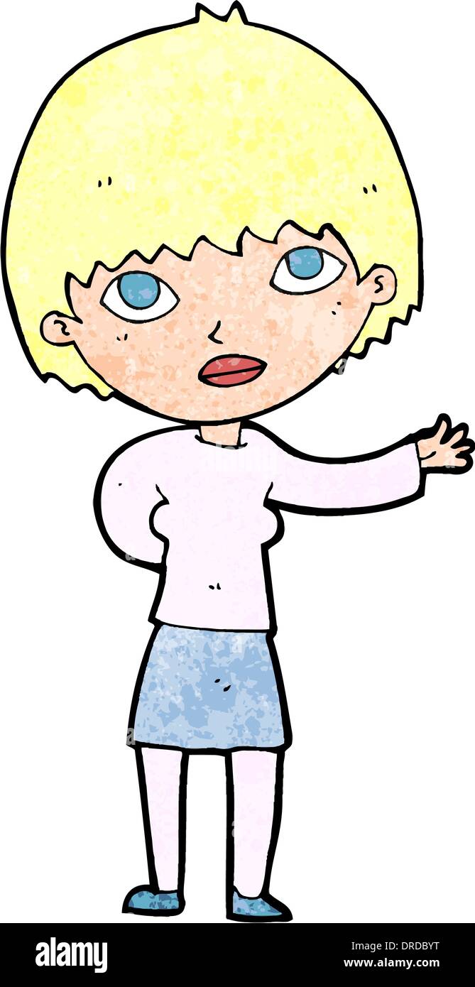 cartoon woman explaining Stock Vector Image & Art - Alamy