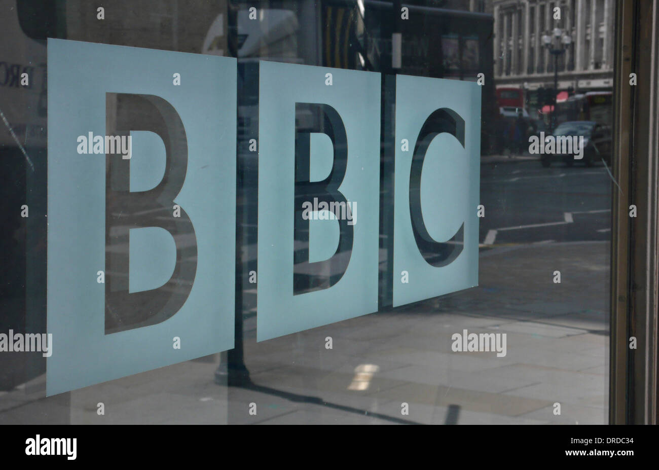 BBC sign outside Broadcasting House, Portland Place, London Stock Photo ...