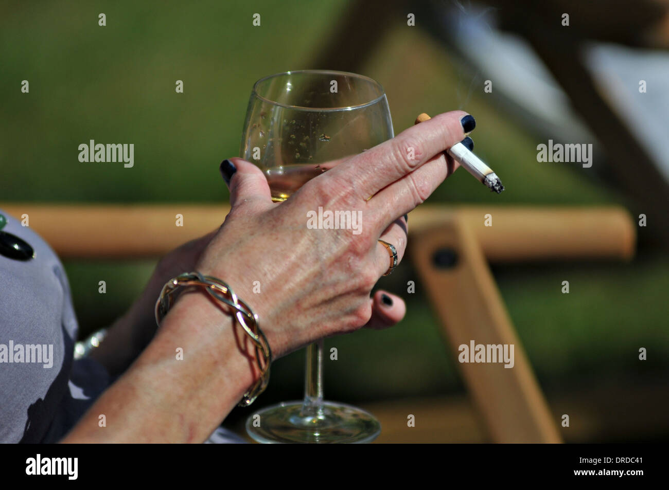 Woman Drinking Glass Wine Cigarette Stock Photos & Woman Drinking Glass ...
