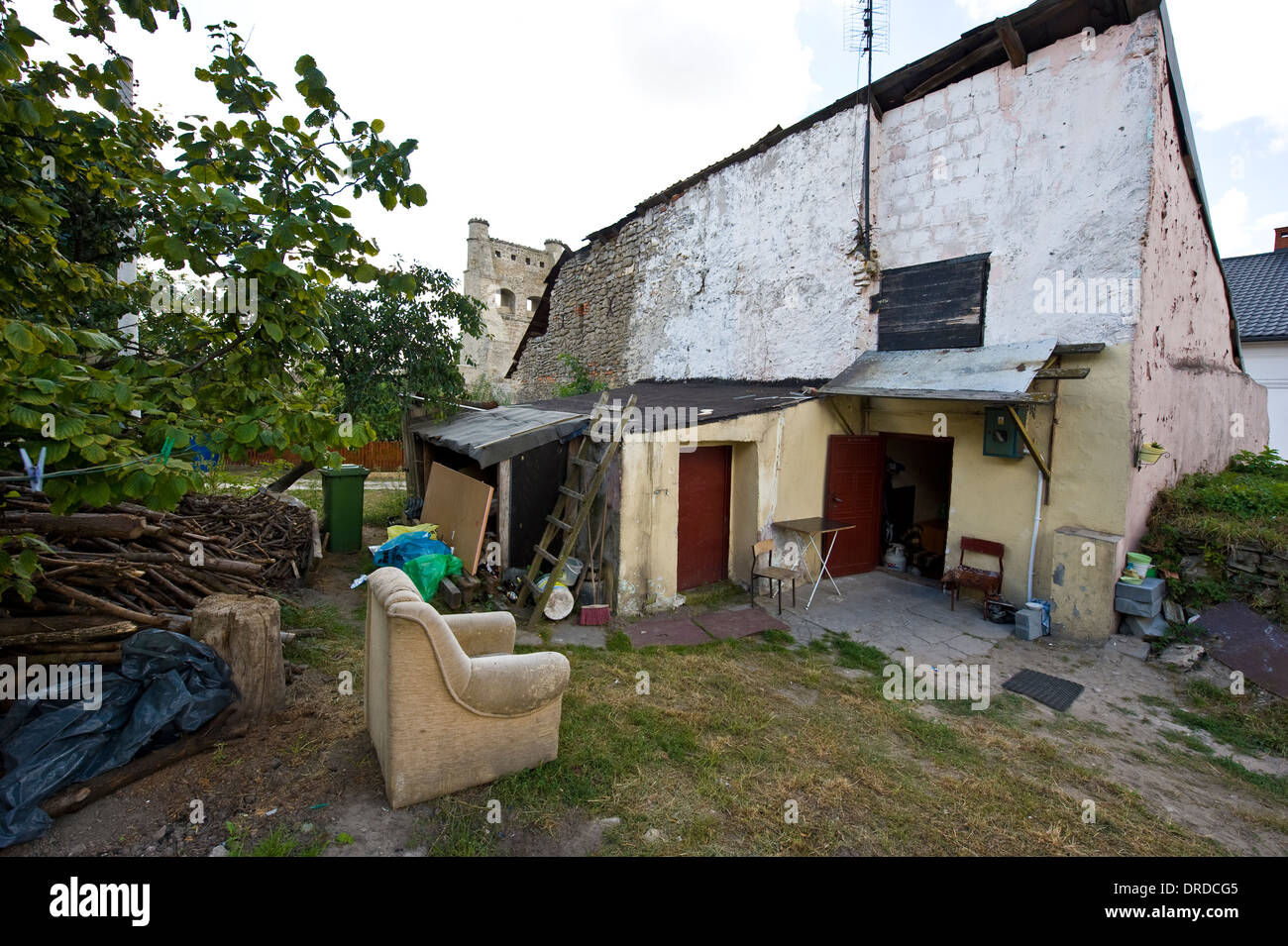 Old neglected house in Szydlow, Swietokrzyskie Voivodship, Poland Stock ...