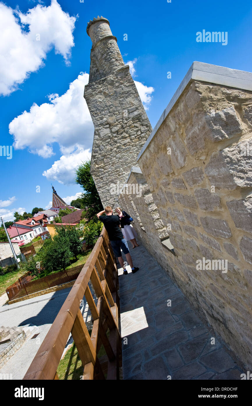 The old gate of the medieval walled castle in Szydlow, Swietokrzyskie ...