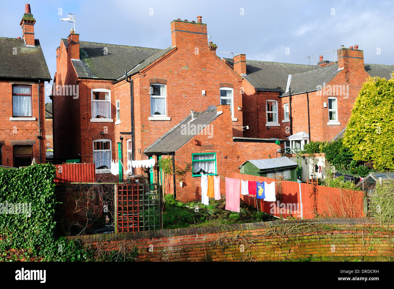 Rear View Of Terraced Housing.UK Stock Photo - Alamy