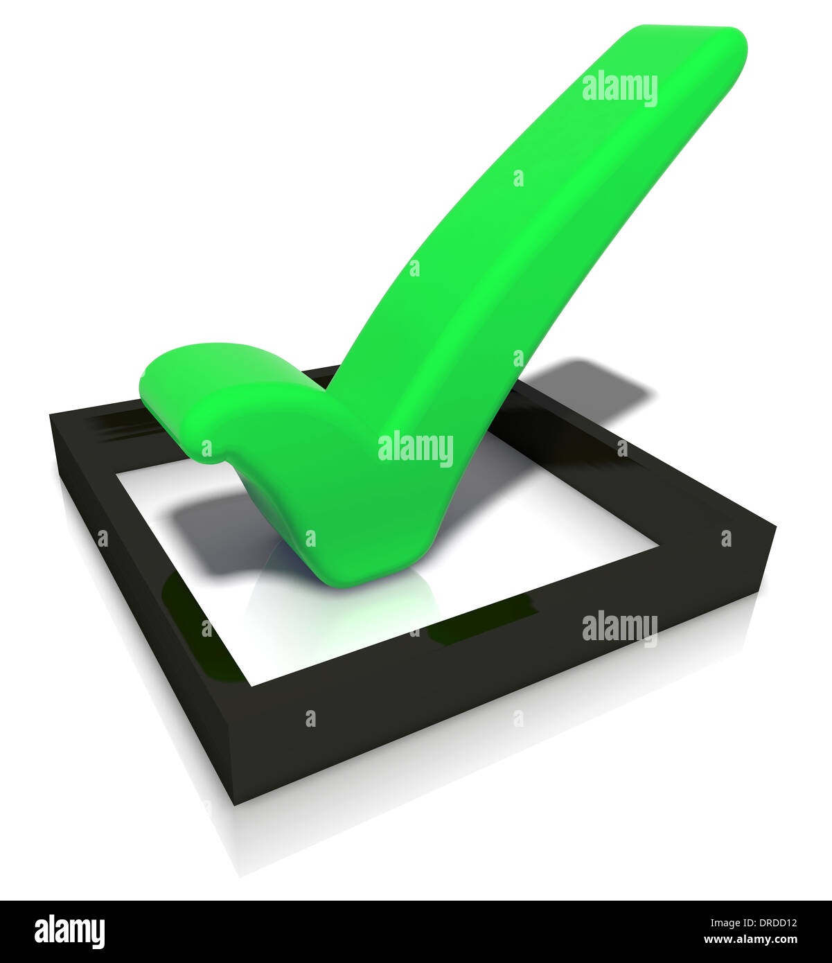 green check in a voting box isolated on a white background Stock Photo ...