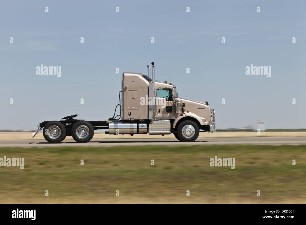 Semi truck on the Highway with motion blur of background. Single ...