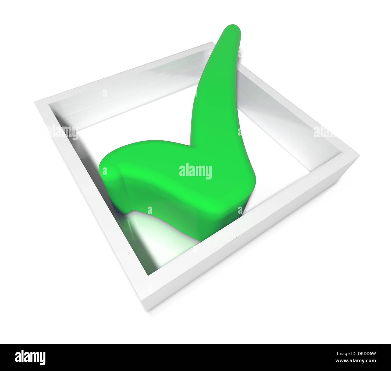 green tick in a check box isolated on a white background Stock Photo ...