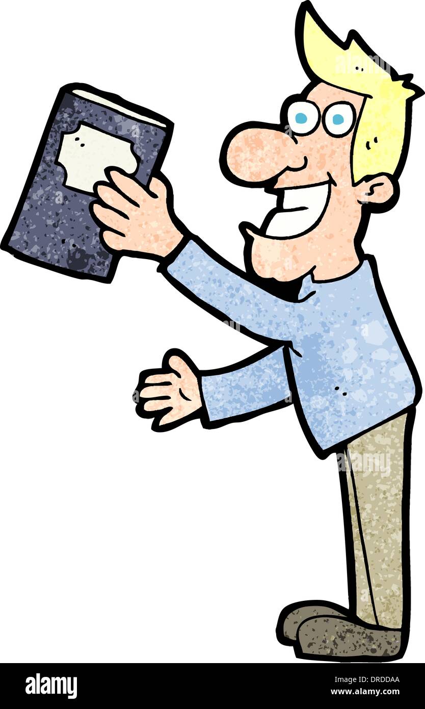 cartoon man with book Stock Vector Image & Art - Alamy