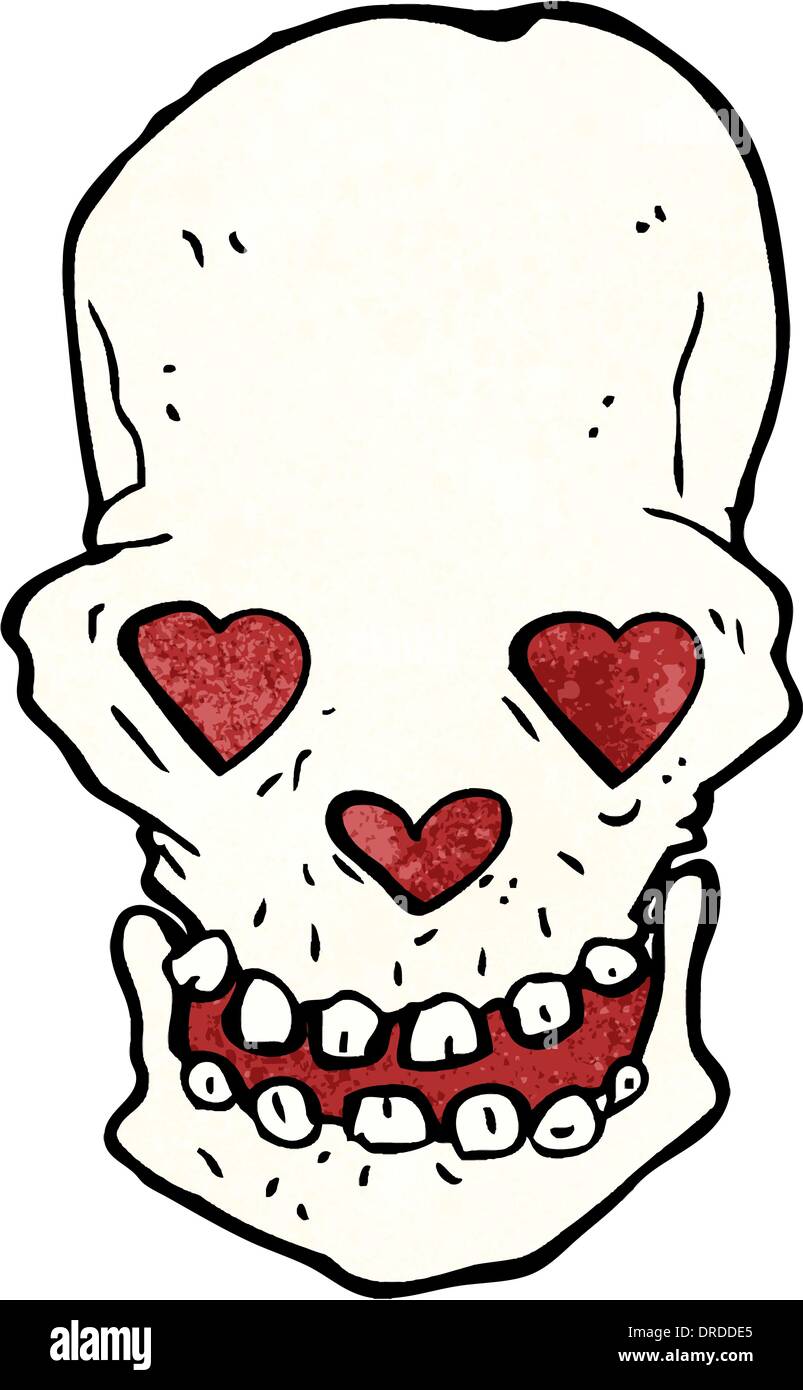 Cartoon Skull With Love Heart Eyes Stock Vector Image And Art Alamy