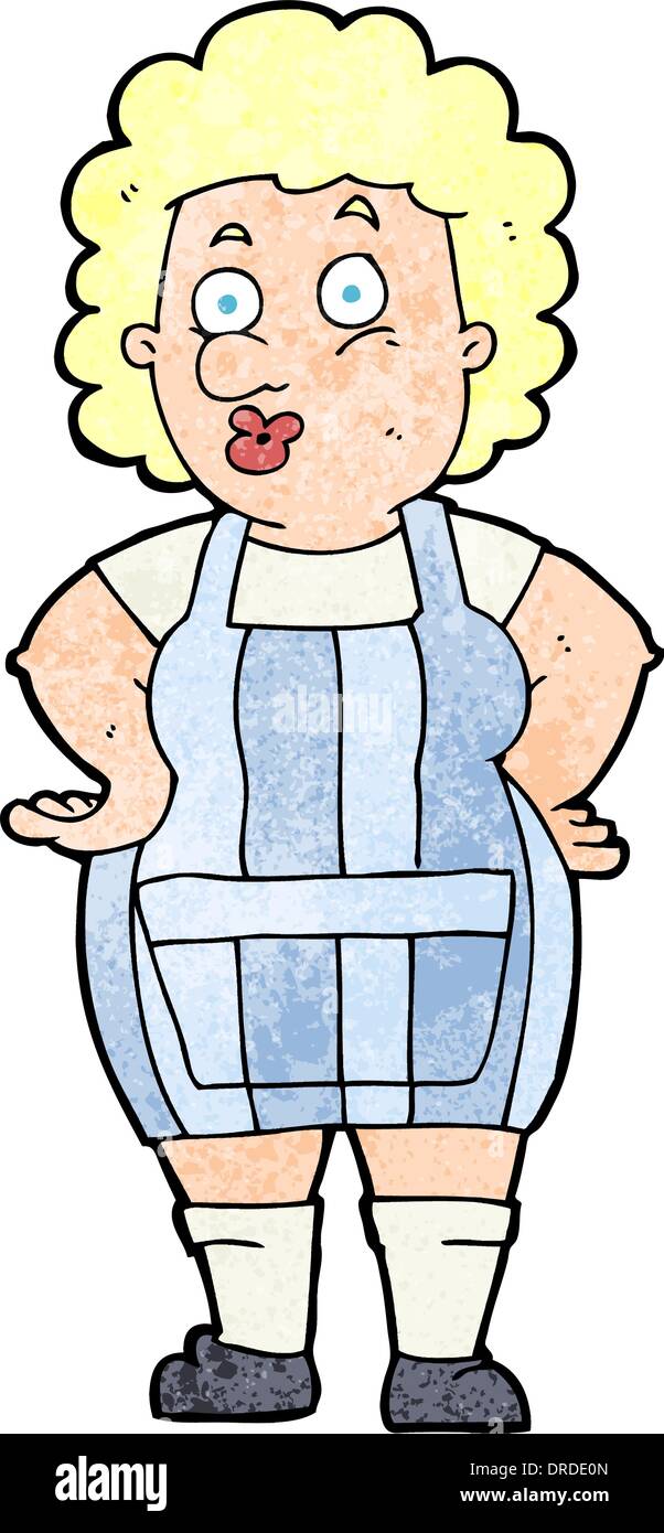 cartoon woman in kitchen apron Stock Vector Image & Art - Alamy