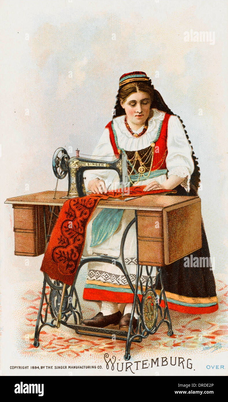 Lady using singer sewing machine hi-res stock photography and images ...