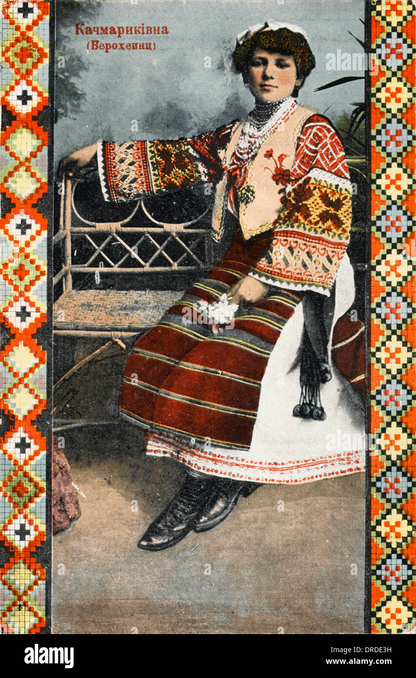 Russian lady in traditional fabric Stock Photo - Alamy