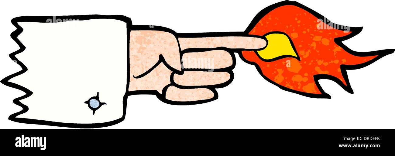 cartoon flaming pointing finger symbol Stock Vector Image & Art - Alamy