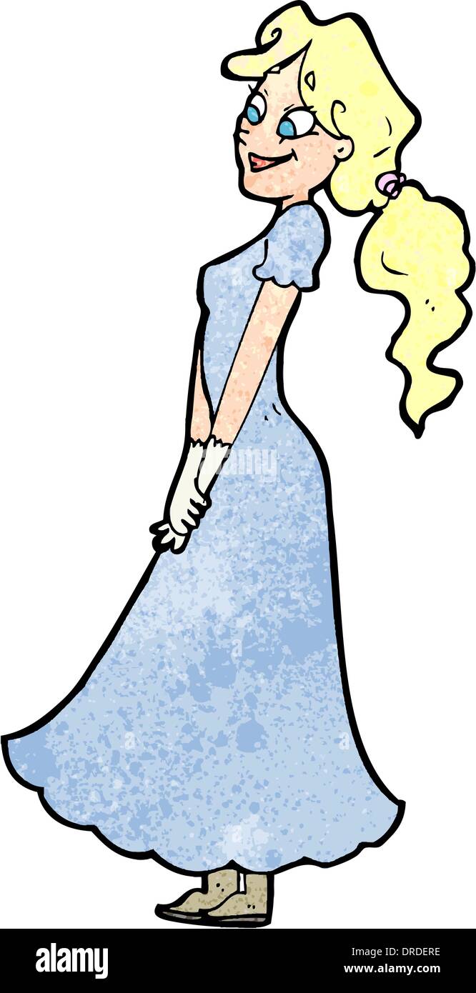 cartoon pretty woman in dress Stock Vector Image & Art - Alamy