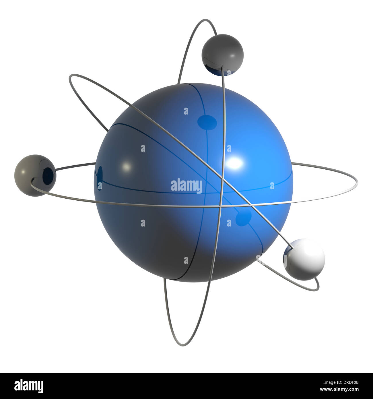 3d render of a science symbol for atom isolated on a white background ...