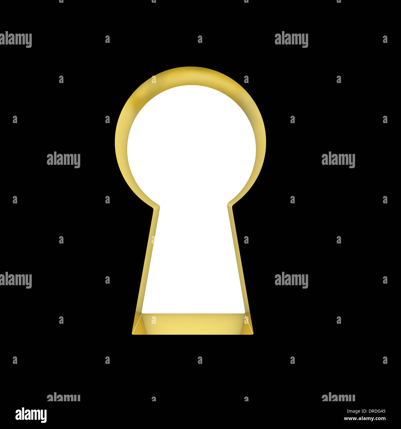 a gold keyhole isolated on pure black background Stock Photo - Alamy