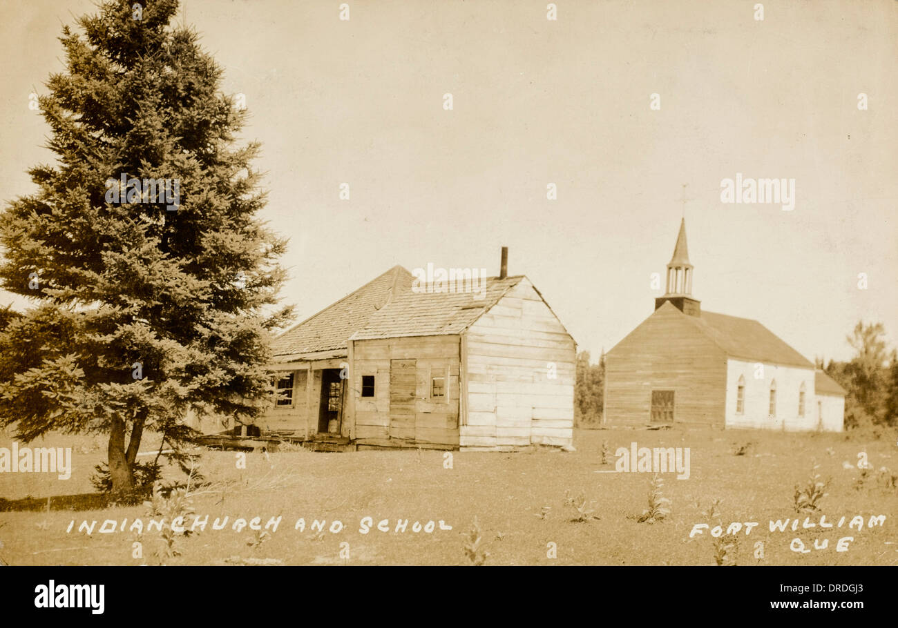 Canada - Fort William, Quebec - Indian Church & School Stock Photo - Alamy