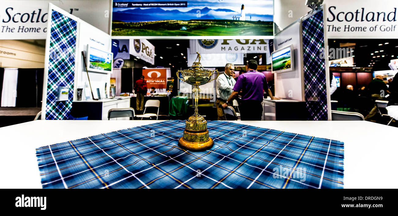 Orlando, Florida, USA. 23rd Jan, 2014. The Ryder Cup is displayed ...