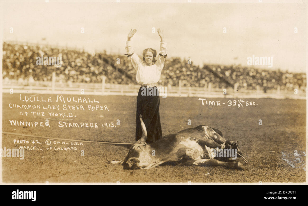 Champion Lady Steer Roper Stock Photo - Alamy
