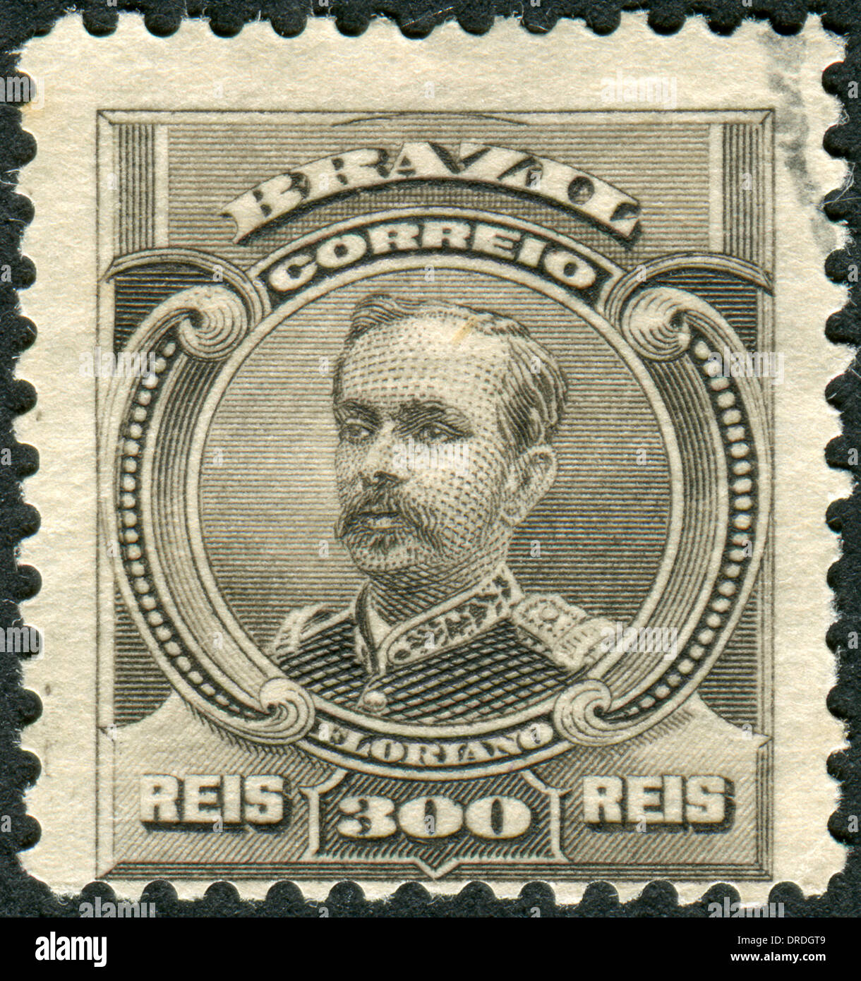 Postage stamp printed in Brazil, shows a soldier and politician, the ...