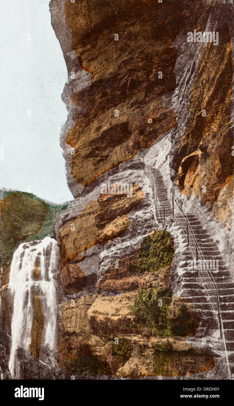 Australia - Waterfalls series - Wentworth Falls and steps Stock Photo ...