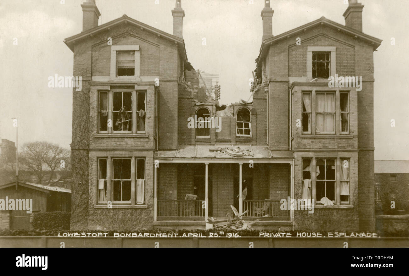 Lowestoft - The damage of the bombardment of 1916 Stock Photo - Alamy