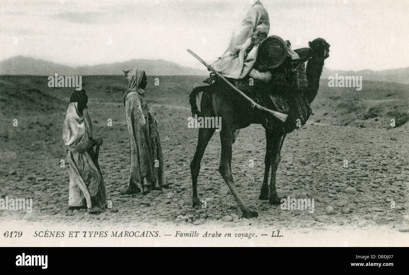 Nomadic Arab Family with Camel - Morocco Stock Photo - Alamy