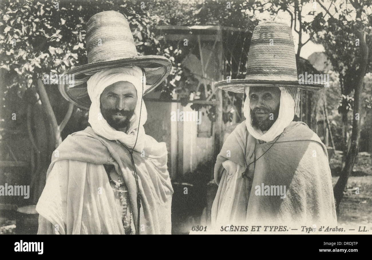 Two Arabian men in fabulous hats - Algeria Stock Photo - Alamy