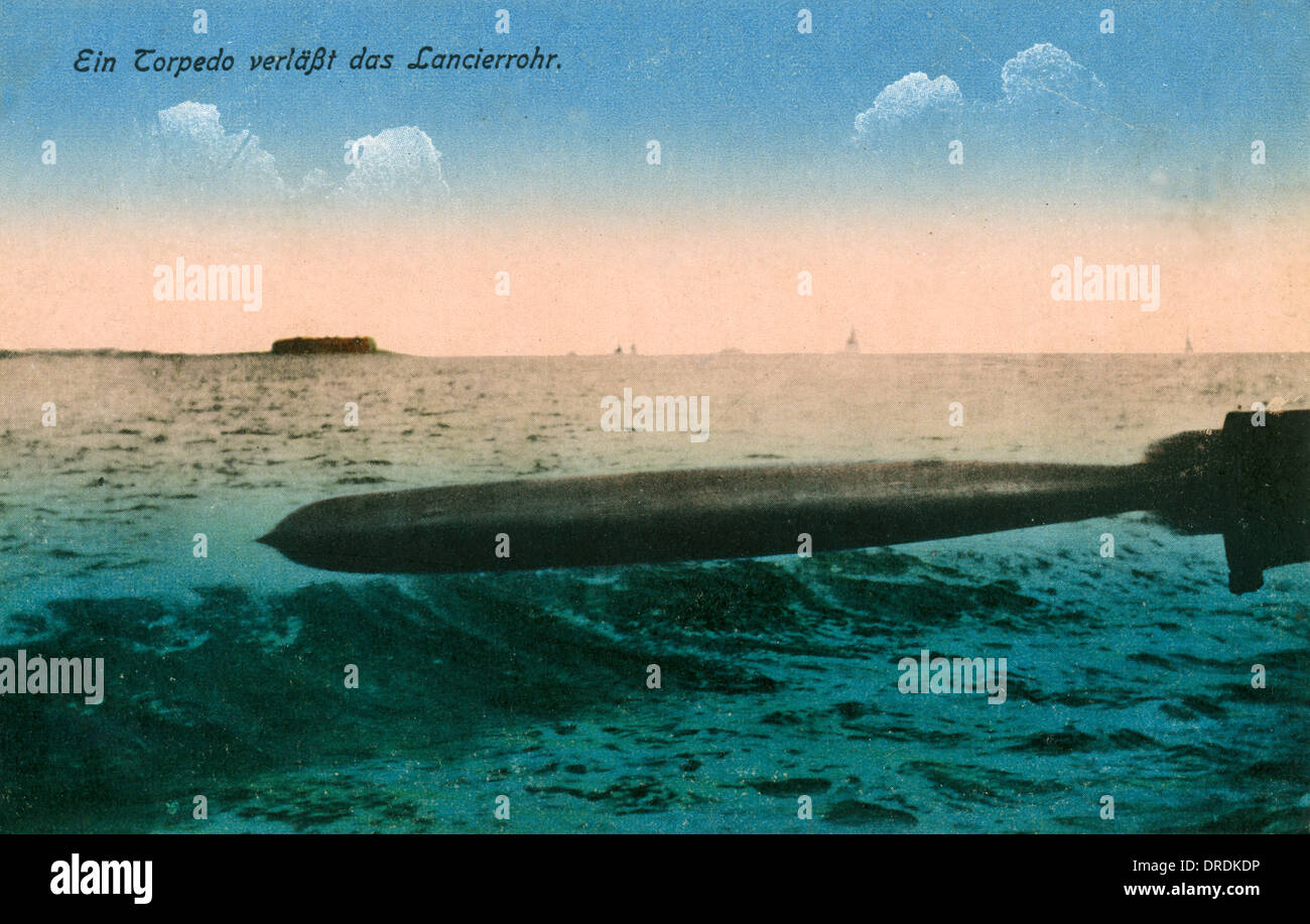 WWI - Launch of a German Torpedo Stock Photo - Alamy