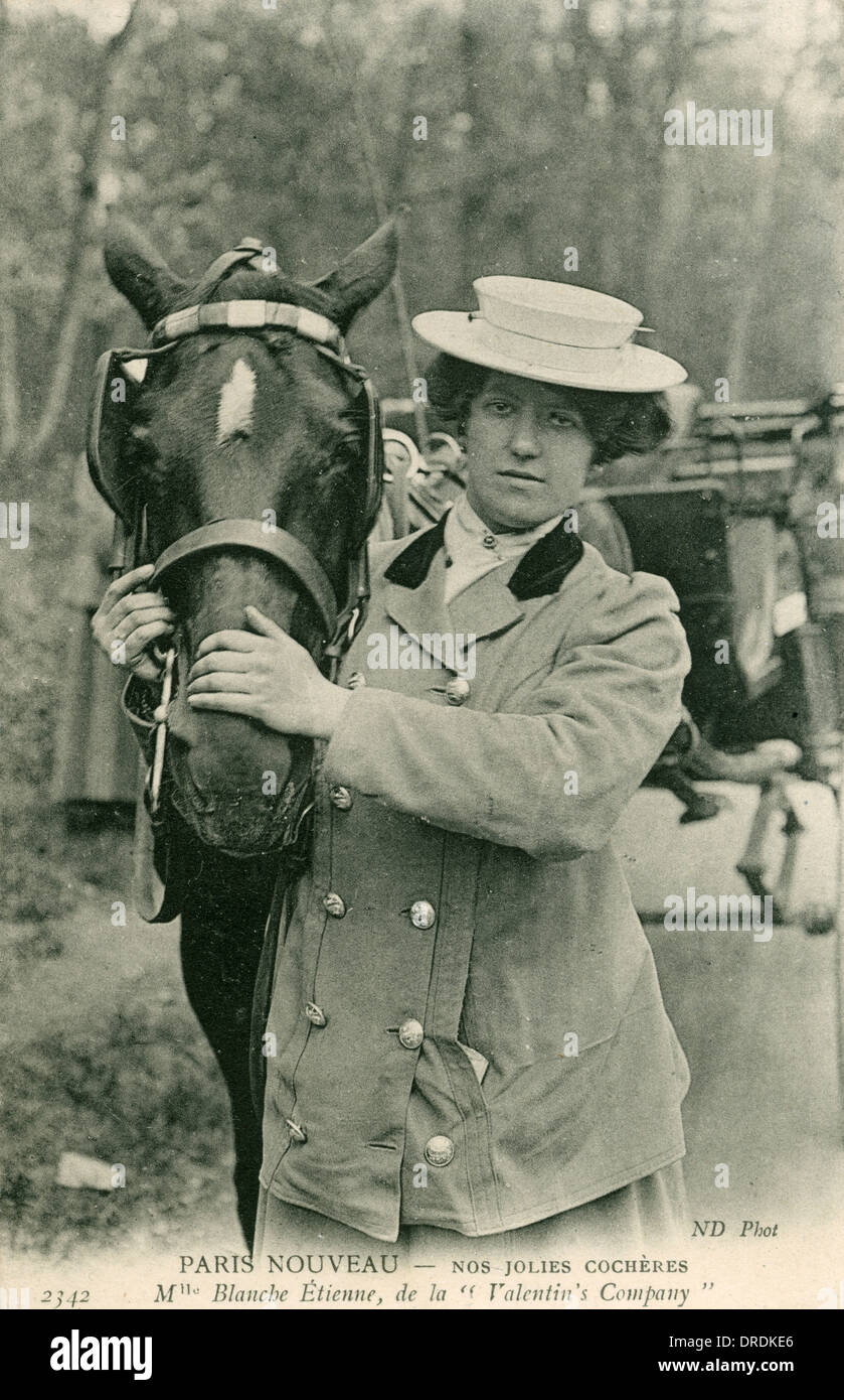 Female Horse Taxi Driver - Paris Stock Photo - Alamy