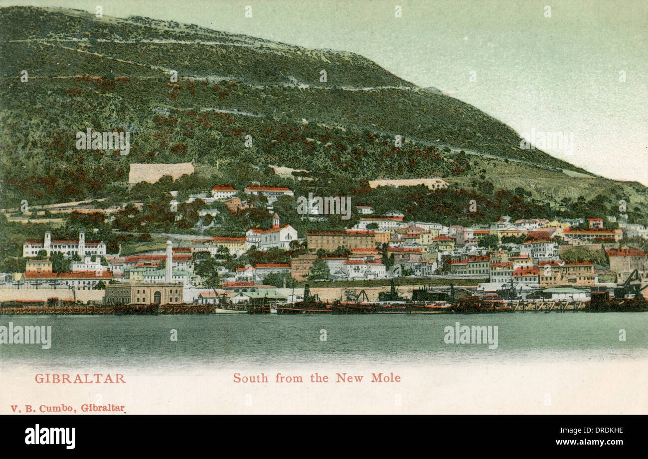 Gibraltar - View south from the New Mole Stock Photo - Alamy