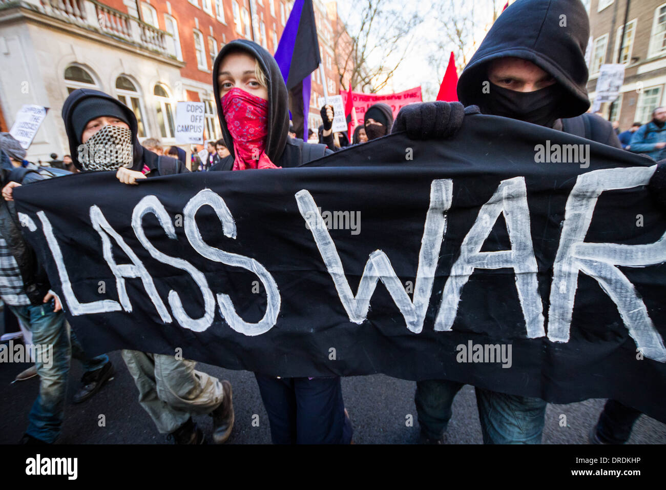 Anarchist activists joined students protesting march through London to ...
