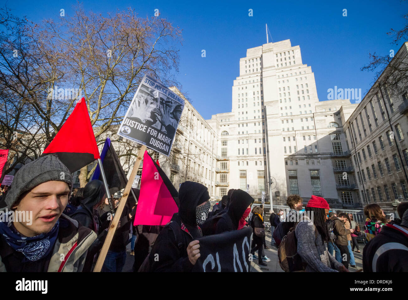 Anarchist activists joined students protesting march through London to ...